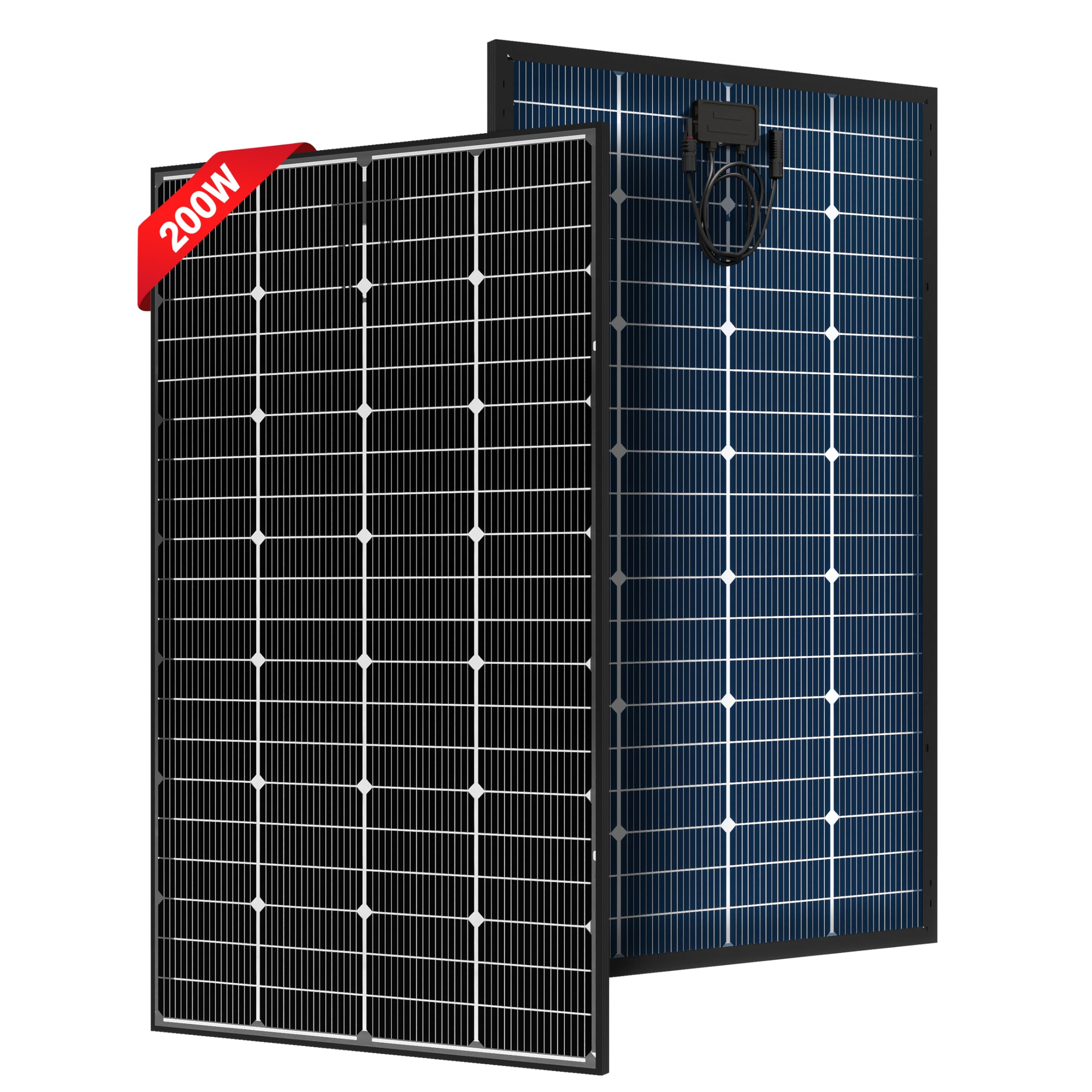 JJN Bifacial 200 Watt Solar Panel 16BB N-Type Monocrystalline Solar Panels High Efficiency Solar ...