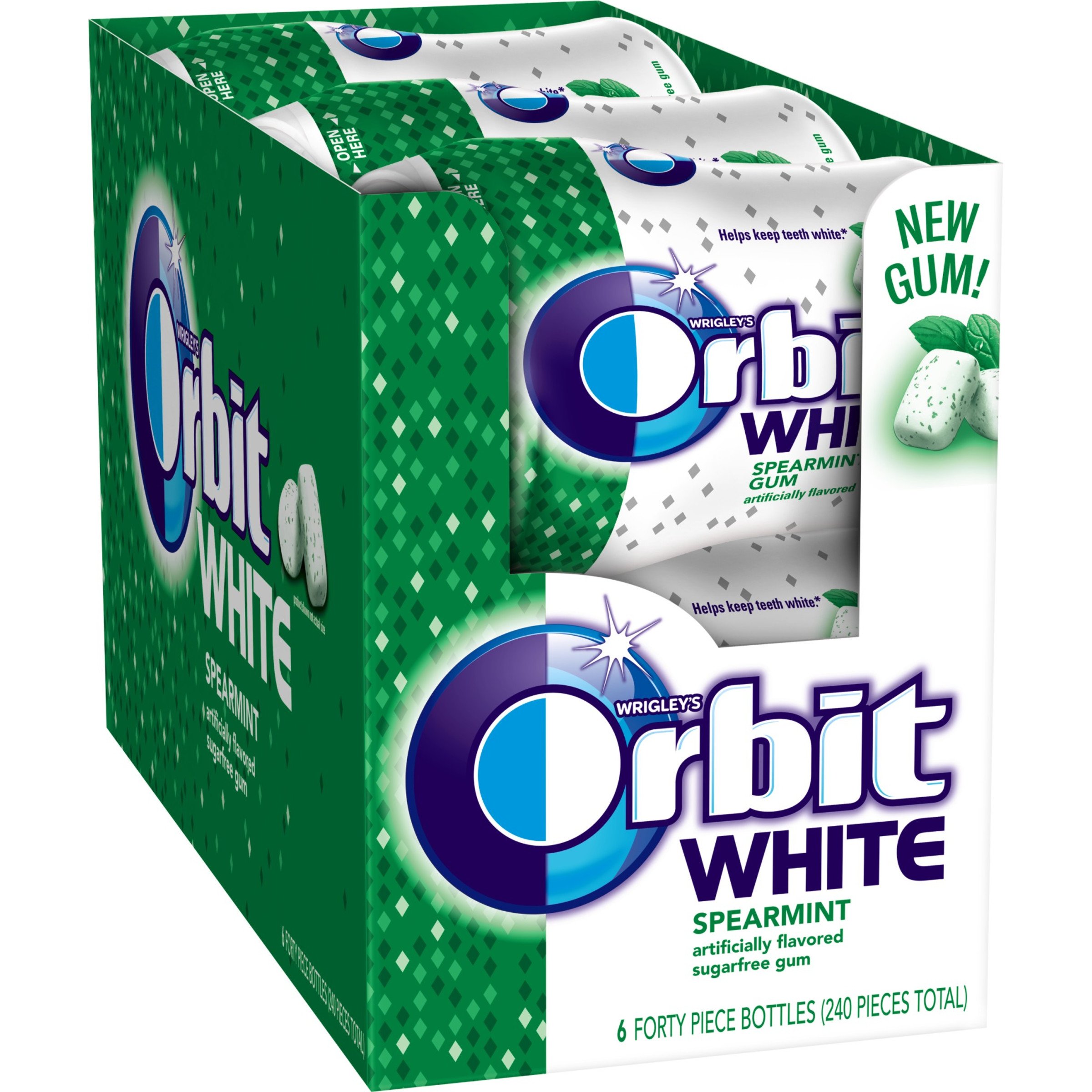 Amazon.com : Orbit White Spearmint Sugar Free Chewing Gum, 15 Count ...