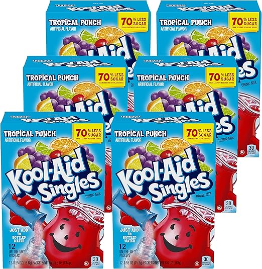 Kool-Aid Singles Tropical Punch (for 16.9-Ounce Bottles), 12-Count ...