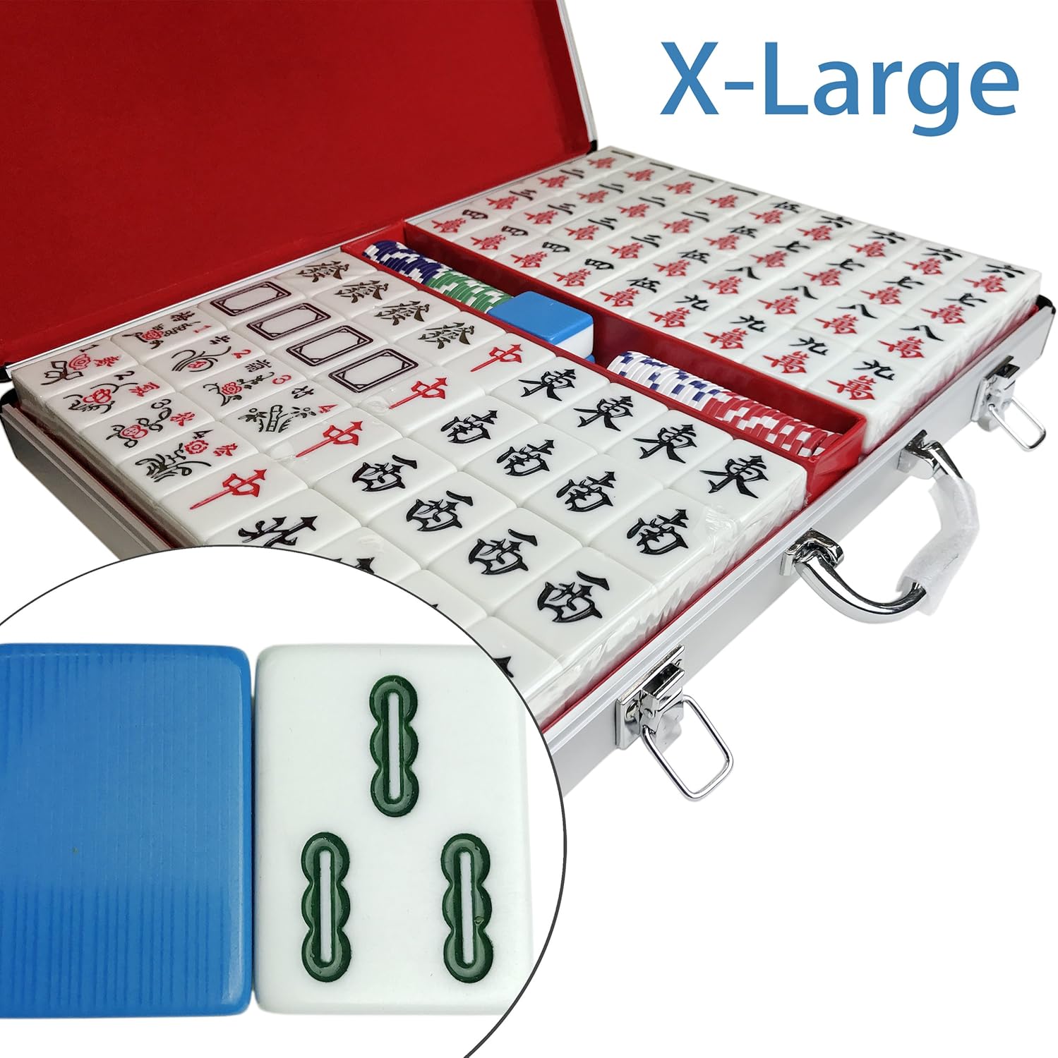 Amazon.com: Traditional Chinese Mahjong Set, 144 Easy-to-Read X-Large ...