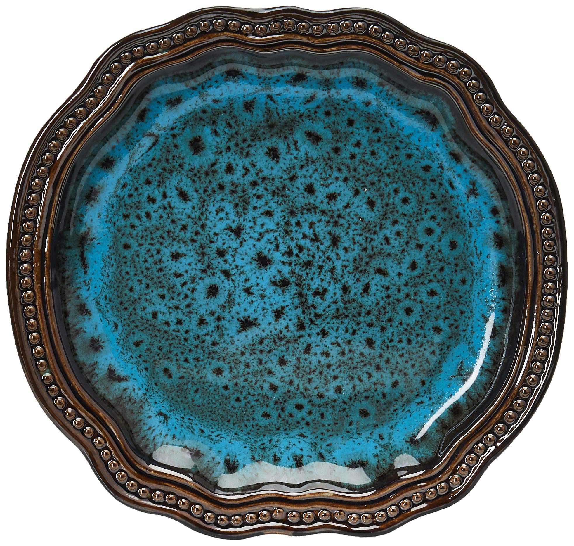 Elama Round Stoneware High Class Dinnerware Full Service Set, Ocean Blue