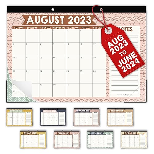Boho Teacher Desk Calendar 2023-2024 - Academic Desk Calendar, 2023 ...