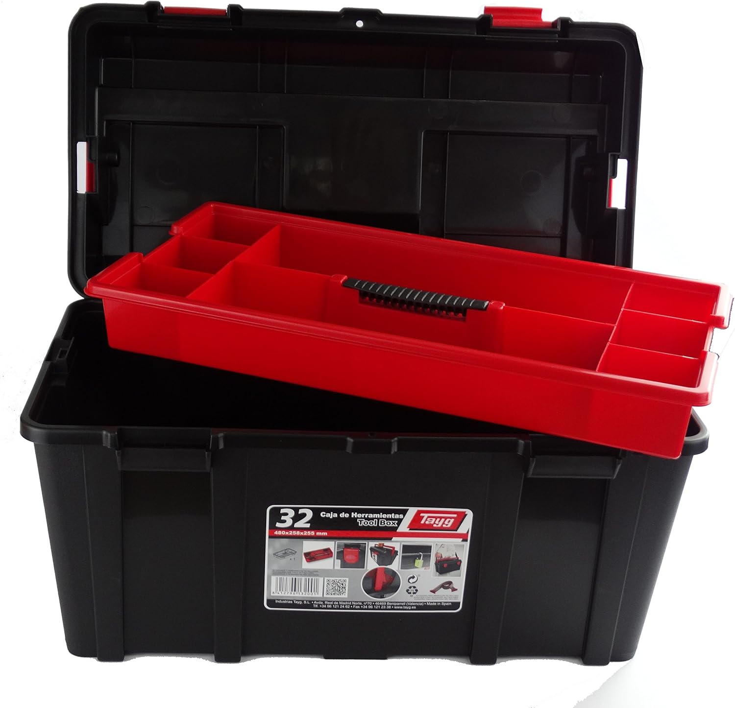Tayg 132001 Plastic Tool Box mod. 32, Black – BigaMart