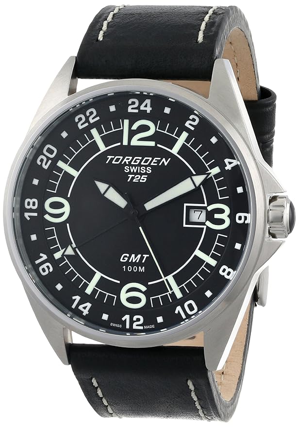 Torgoen Swiss Men's T25102 T25 GMT Stainless-Steel Date Aviation Watch ...