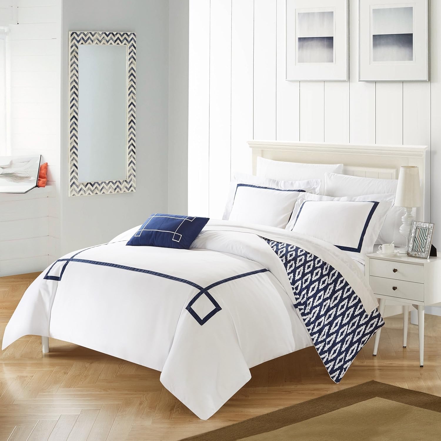 Amazon.com: 3 Piece Girls, Gorgeous Classic Geometrical Pattern Duvet ...