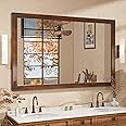 Amazon.com: TETOTE Dark Brown Wood Framed Wall Mirror for Bathroom 48 x ...