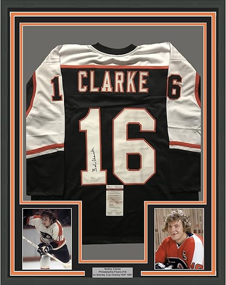Framed Autographed/Signed Bob Bobby Clarke 33x42 Philadelphia Black ...