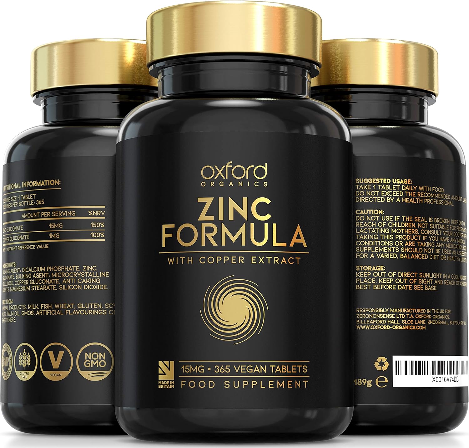 Zinc Tablets High Strength | 365 Tablets (12 Month Supply) 15mg | Zinc ...