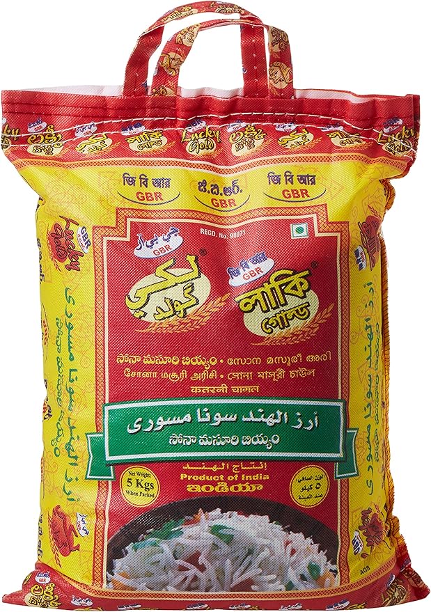 Lucky Gold Indian Sona Masoori Rice, 5 kg, 1040744: Buy Online at Best ...