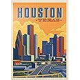 Amazon.com: MyPuzzle Houston, Texas: Skyline, Vintage Poster - Premium ...