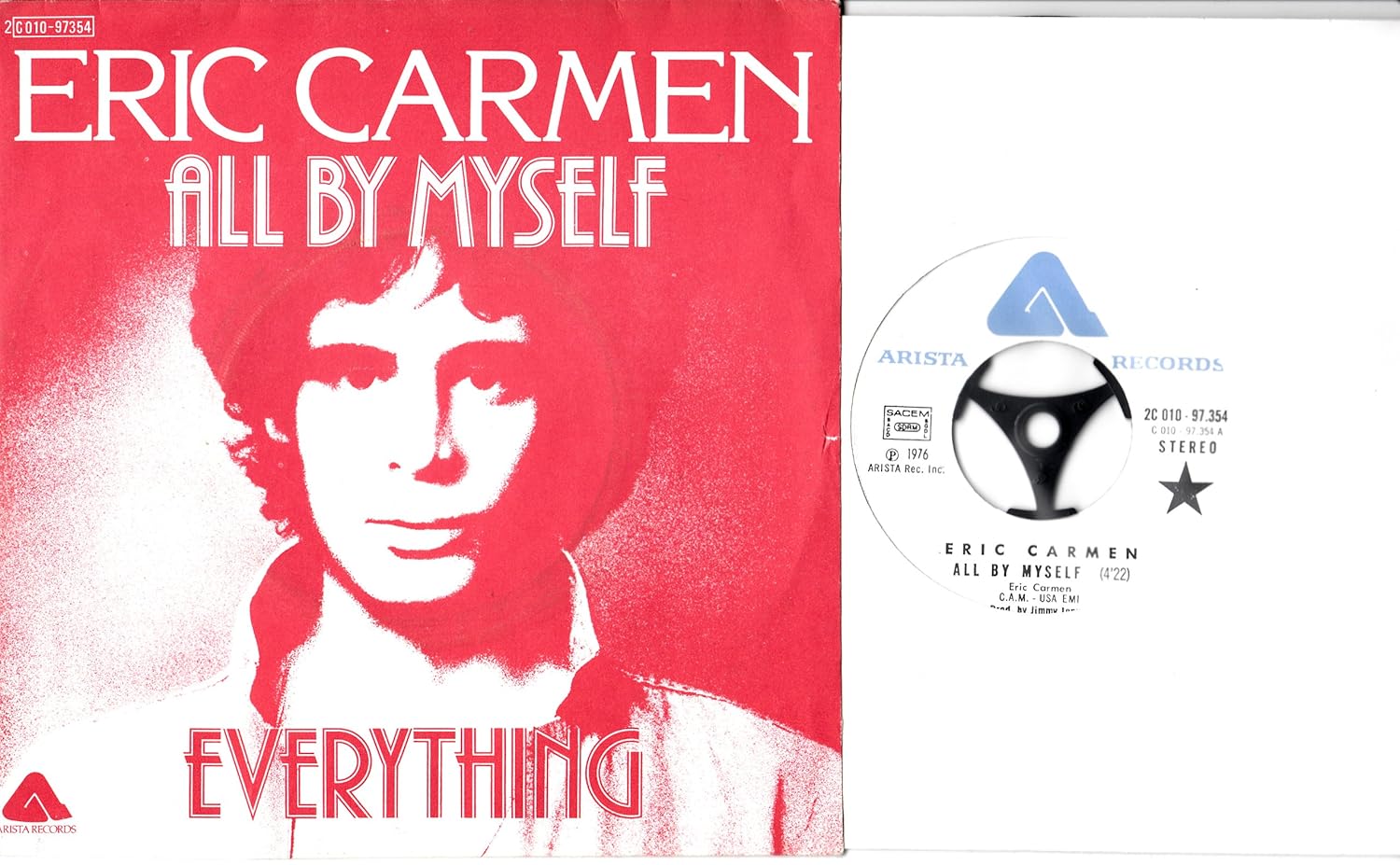 ERIC CARMEN / ALL BY MYSELF / EVERYTHING / 1976 Bildhülle / ARISTA ...