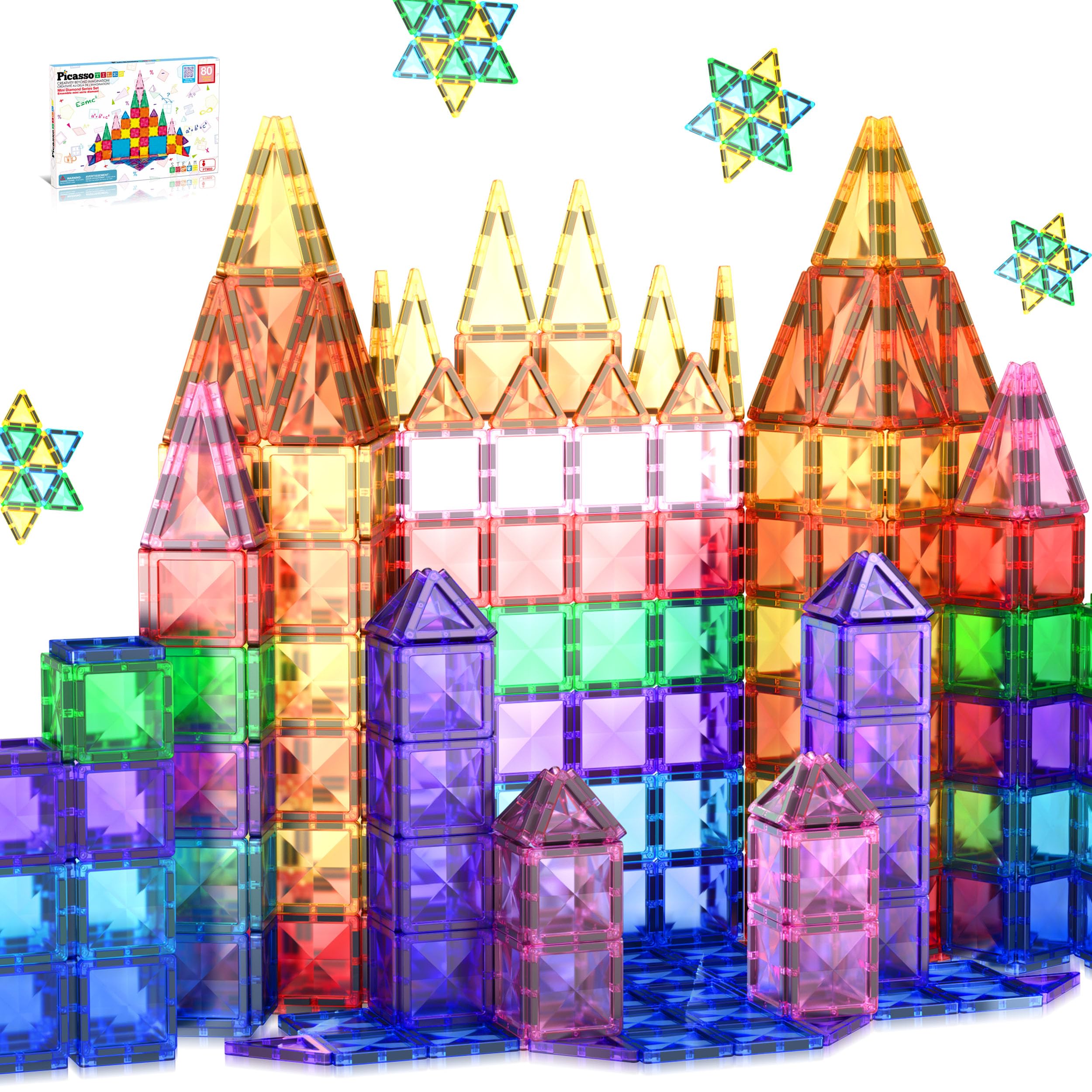 Mua PicassoTiles 80pcs Magnetic Building Blocks Mini Diamond Series ...
