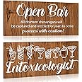 Amazon.com: Jetec 2 Pieces Bar Signs Home Intoxicologist Wood Signs ...
