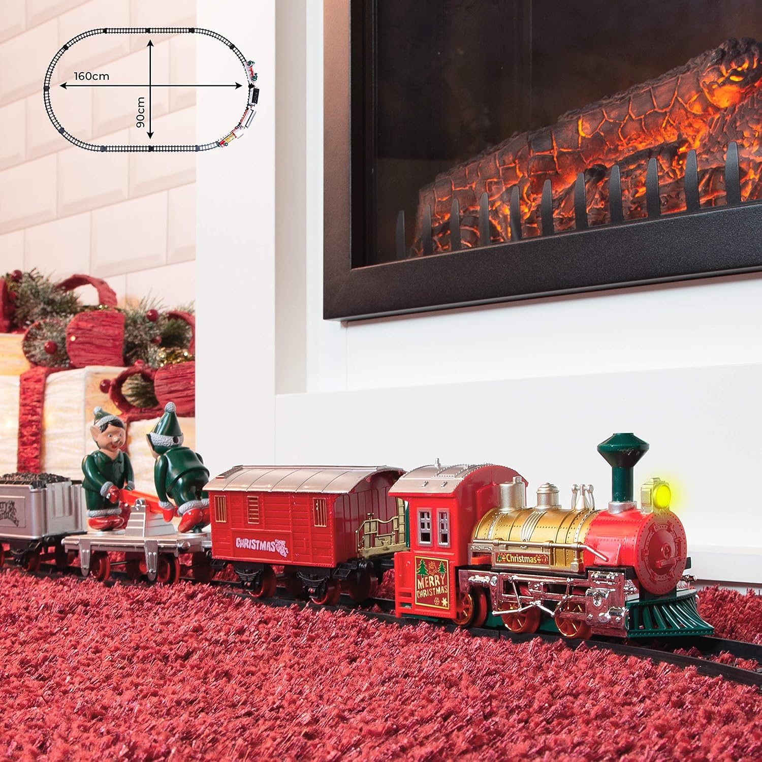 The Christmas Workshop 70139 Animated Elf Christmas Train Set | 400CM ...