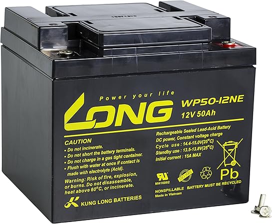 Long lead battery WP50-12NE, 12 V, 50 Ah: Amazon.co.uk: Electronics