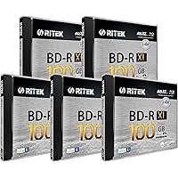Amazon.com: 1 Pack Ritek BD-R XL BDXL 100GB Archival Grade Triple Layers 4X White Inkjet Hub ...