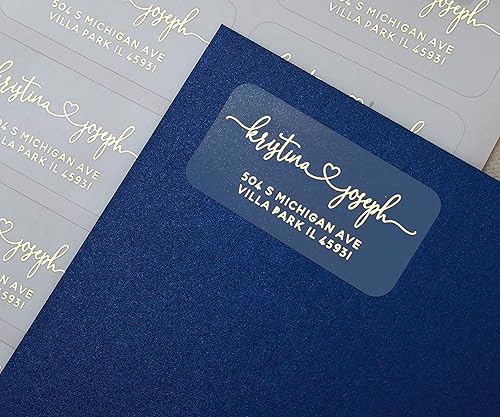 Custom Return Address Labels Clear Return Address Labels Gold Foil 
