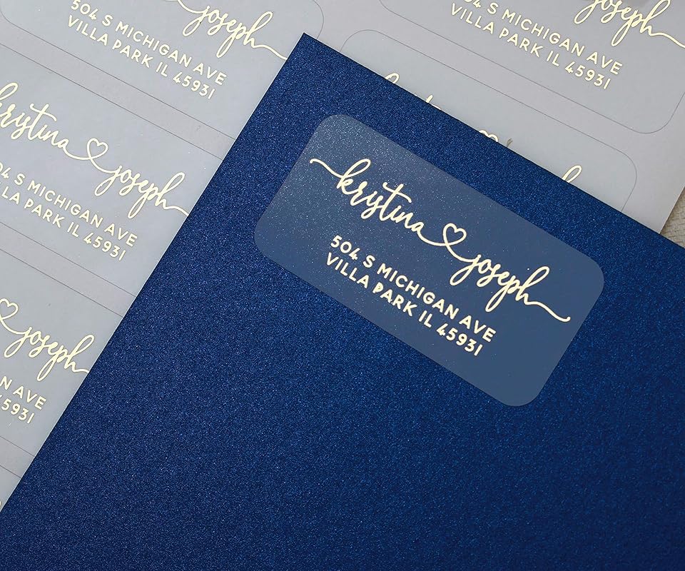 Custom Return Address Labels Clear Return Address Labels Gold Foil 