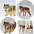 Amazon.com: Gift Boutique 122 Pcs Wolf Party Supplies Set Paper Plates ...