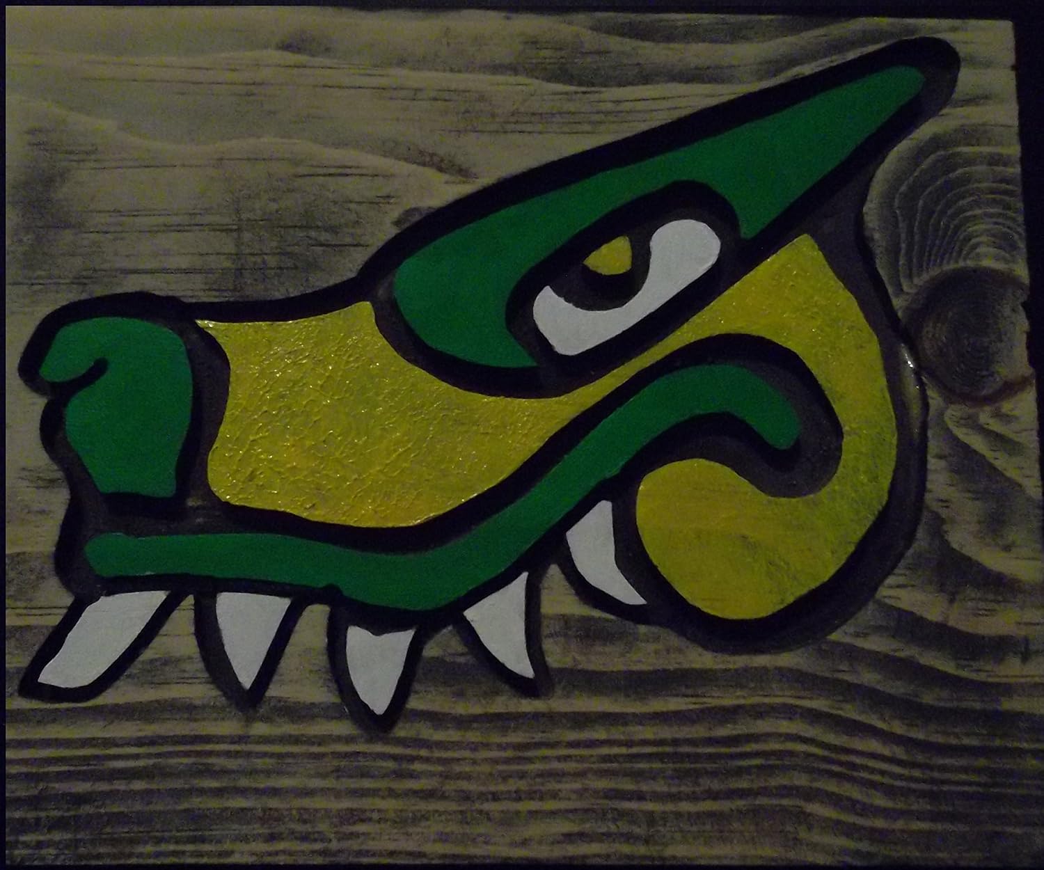 Amazon.com: Wooden Crocodile Wall Art, Ancient Aztec Design, Carved and ...