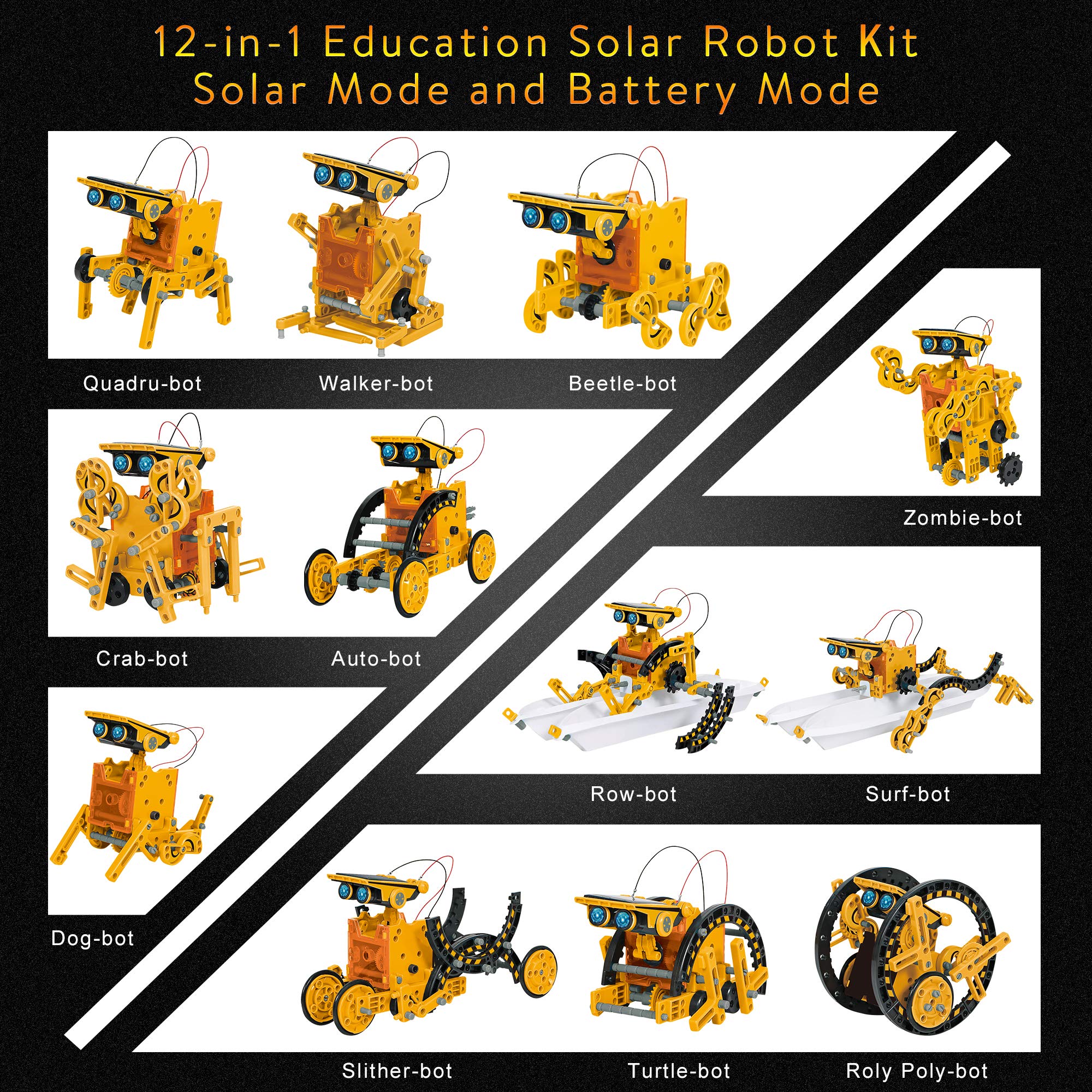 Mua STEM 12 in 1 Education Solar Robot Toys, Solar and Cell Powered 2 ...