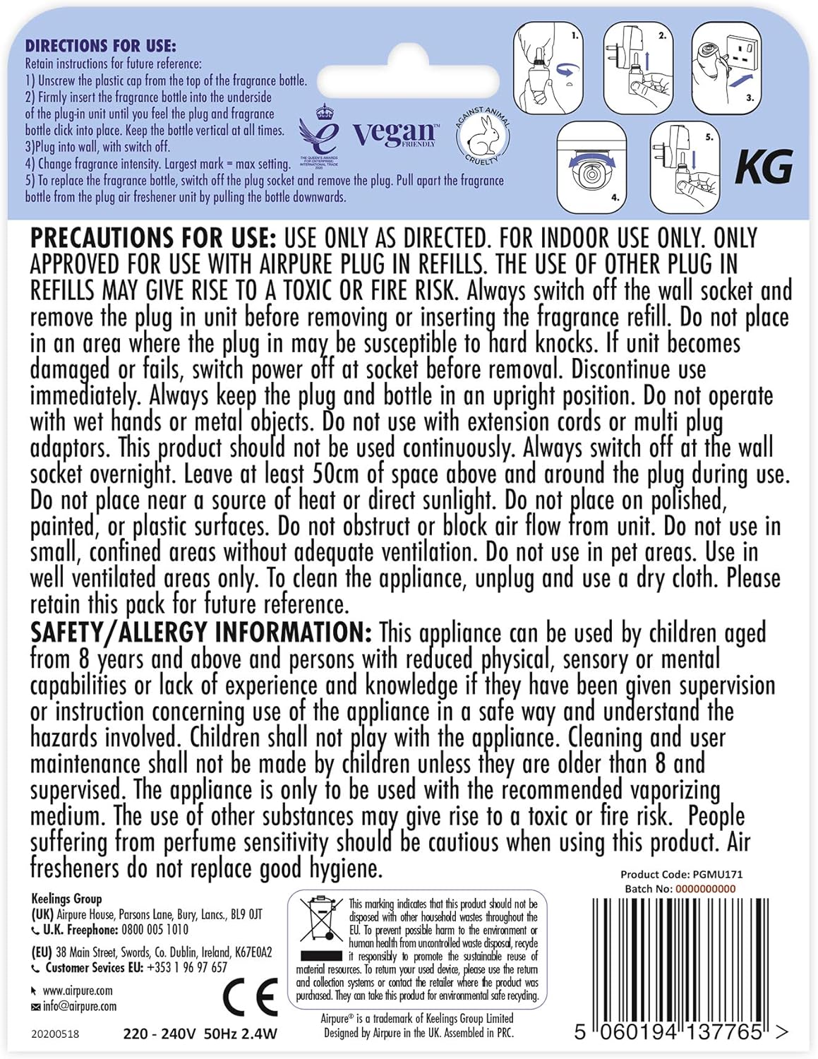 Airpure Plug in Moments- Electric Plug scented Oil Unit – BigaMart