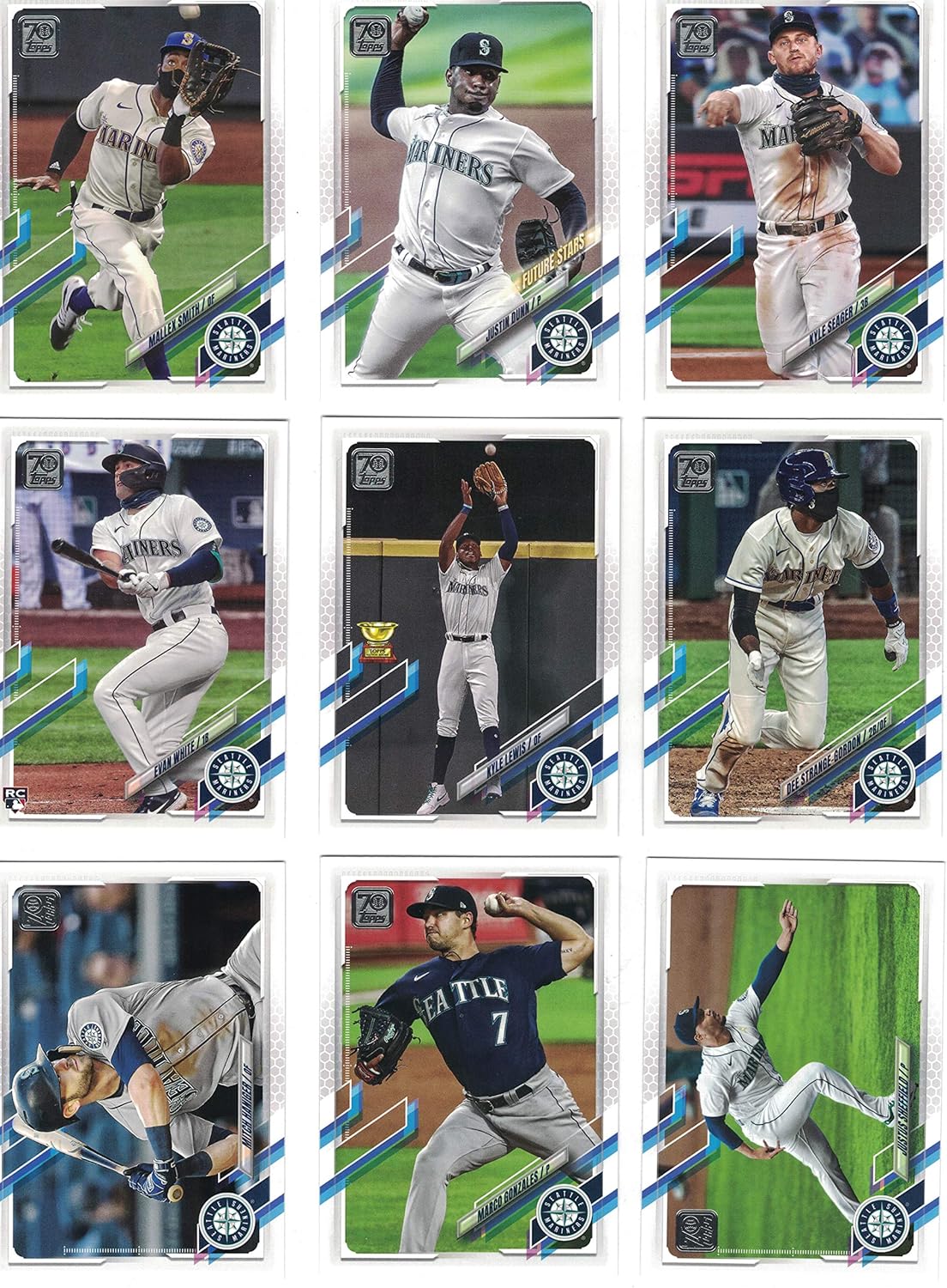 Seattle Mariners/Complete 2021 Topps Baseball Team Set (Series 1) with ...