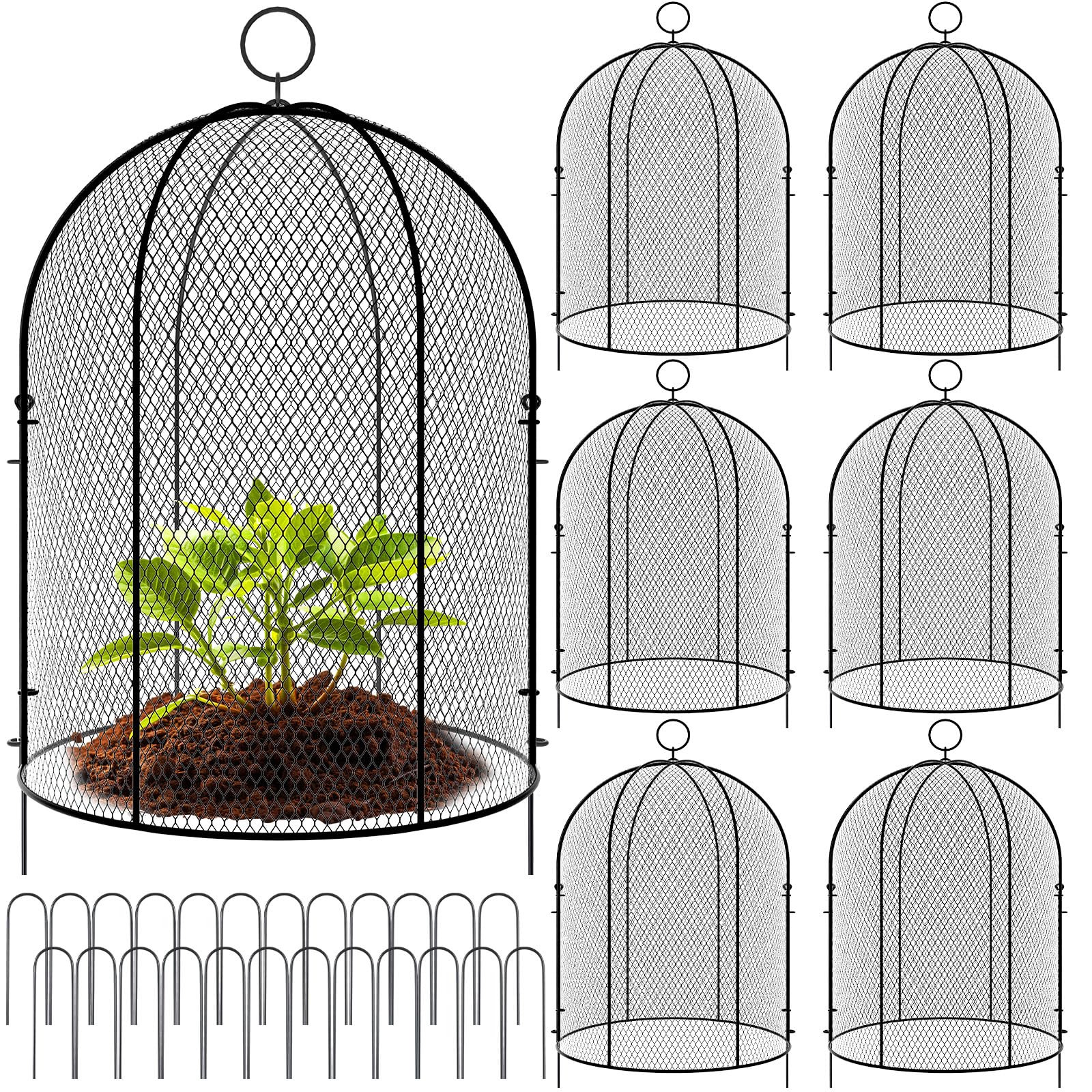 Marsui 6 Set Garden Cloches for Plants, 12" x 16" Large Chicken Wire ...
