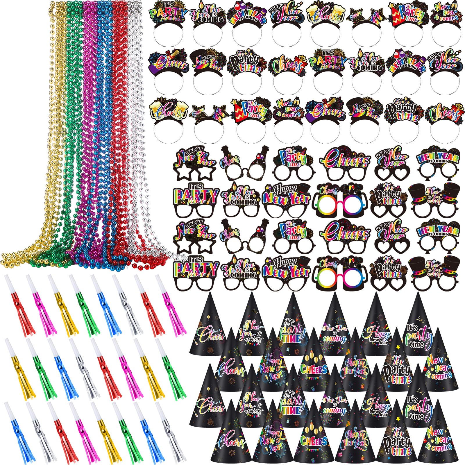 Gemscream 120 Pcs New Years Eve Party Supplies 2025 for 24 Guests 2025 ...
