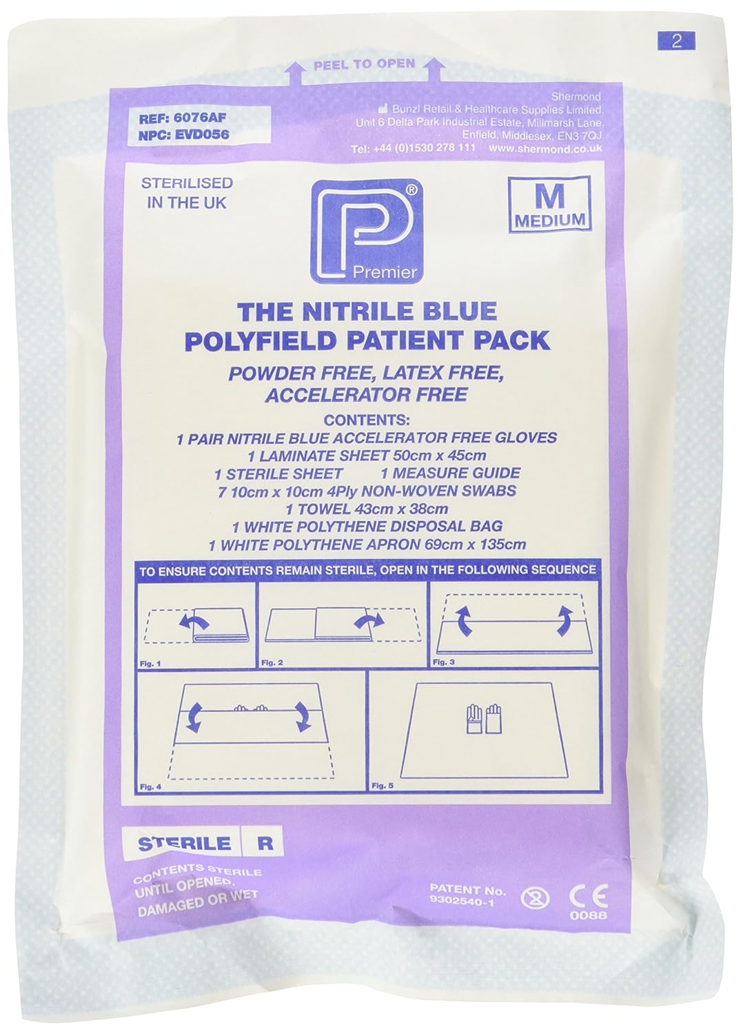 Premier pm6076af polyfield Paciente Packs Mediu M AF de nitrilo guantes ...