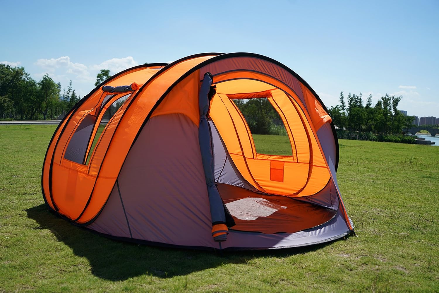 Oileus Pop Up Tents Camping 4 To 6 Person Tent Sky Window Instant 
