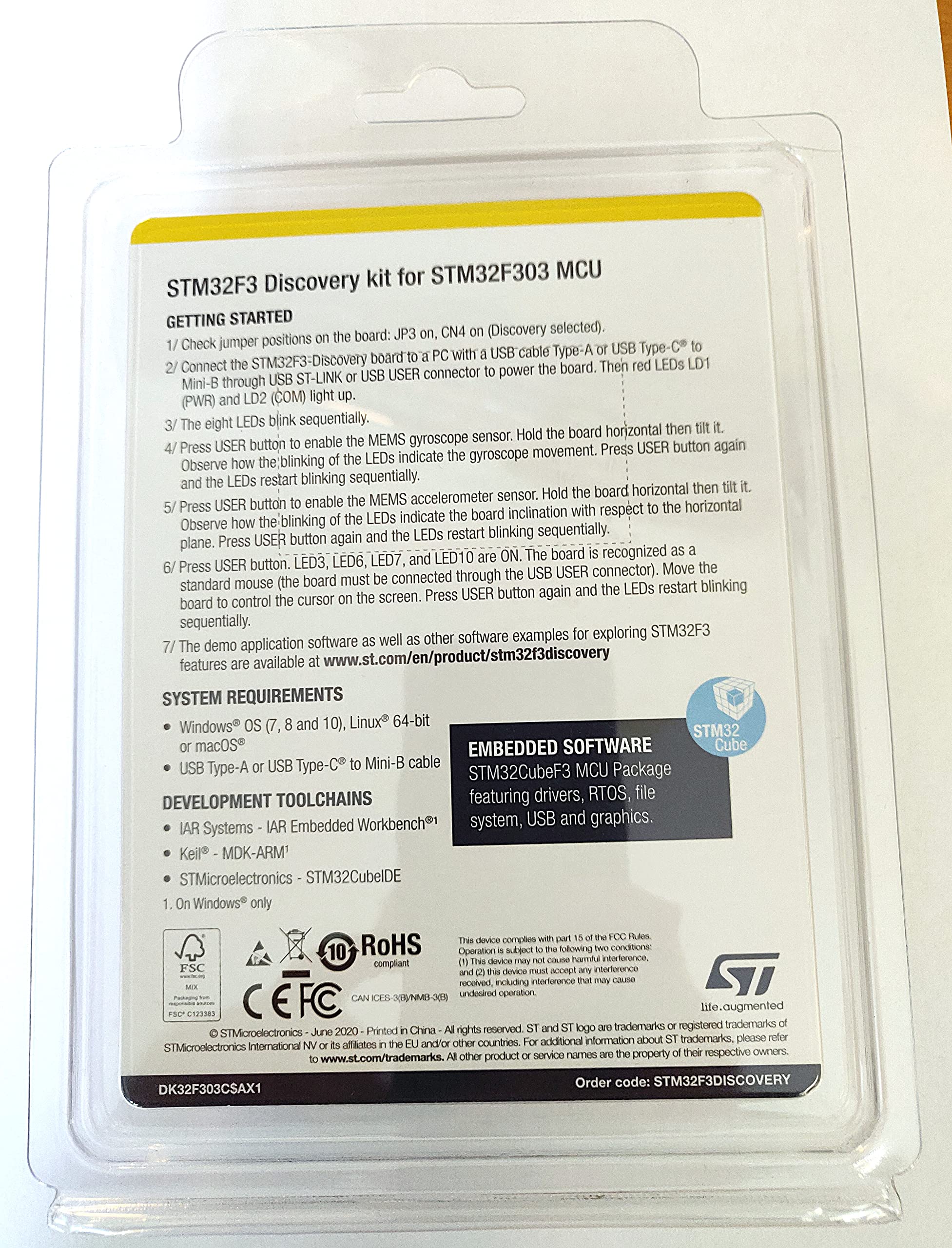 Mua STMICROELECTRONICS STM32F3DISCOVERY EVAL KIT, STM32 F3 Series Discovery trên Amazon Mỹ chính ...