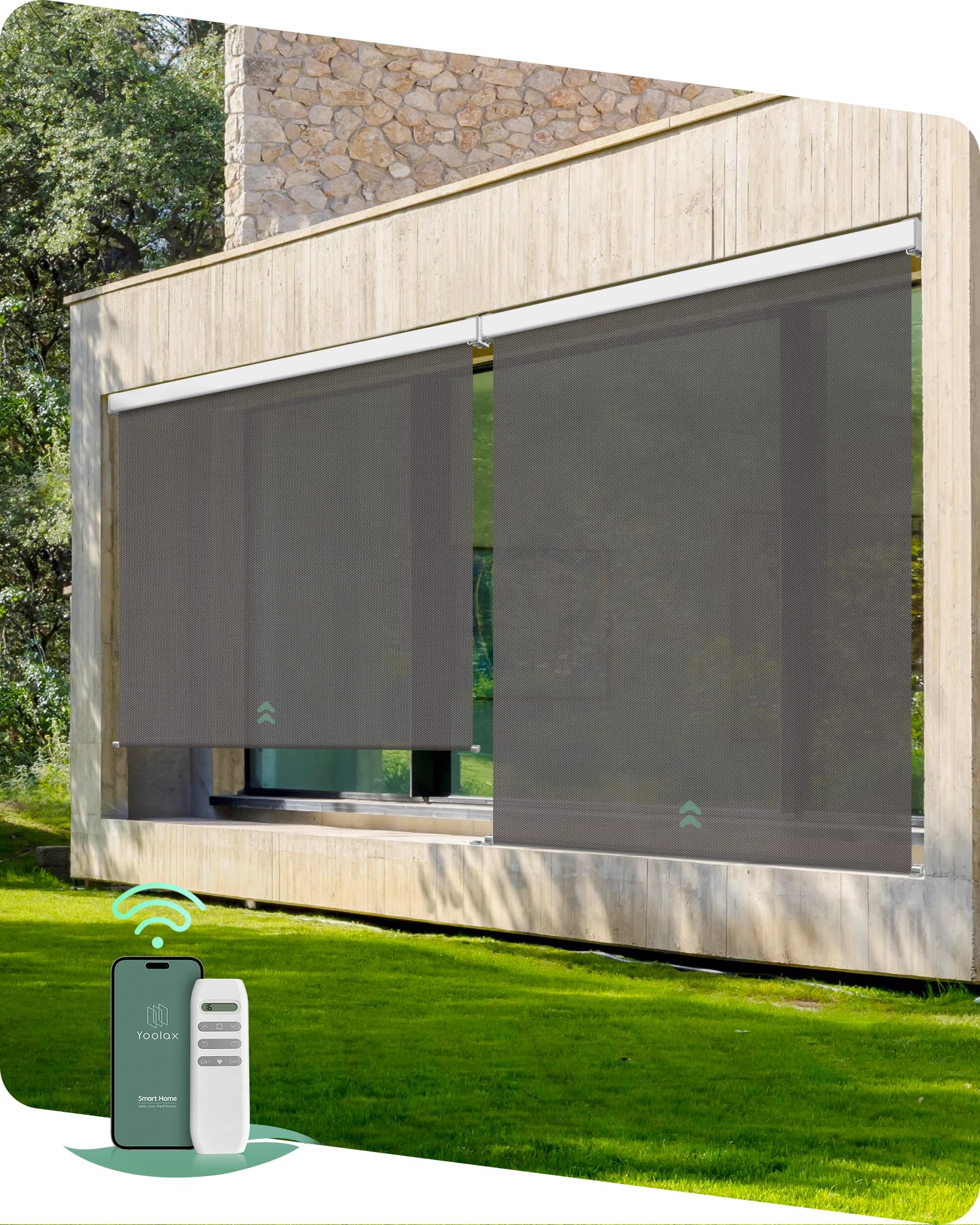 Yoolax Motorized Outdoor Shades Smart Retractable Patio Screens ...