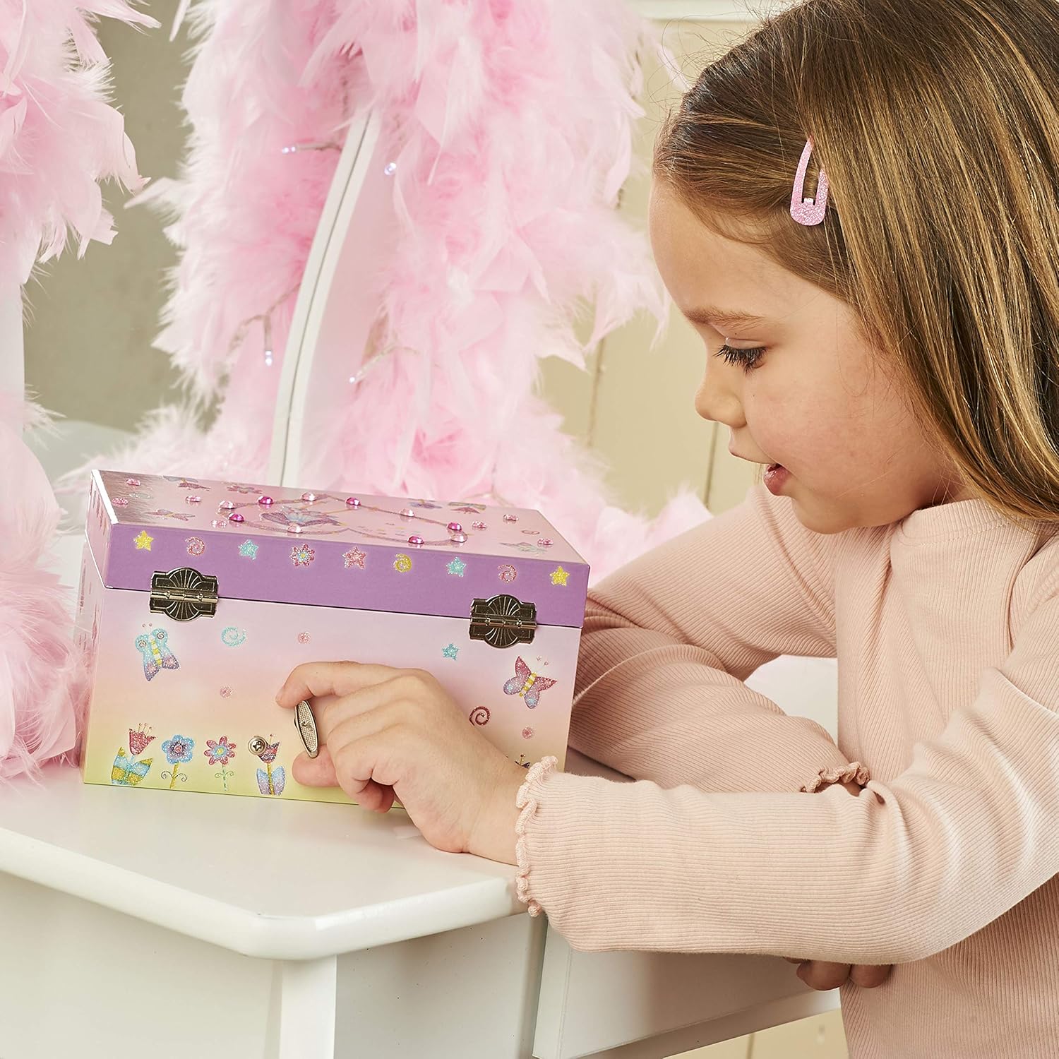 Lucy Locket Fairy Tale Musical Jewelry Box for Children - Pink Glittery ...