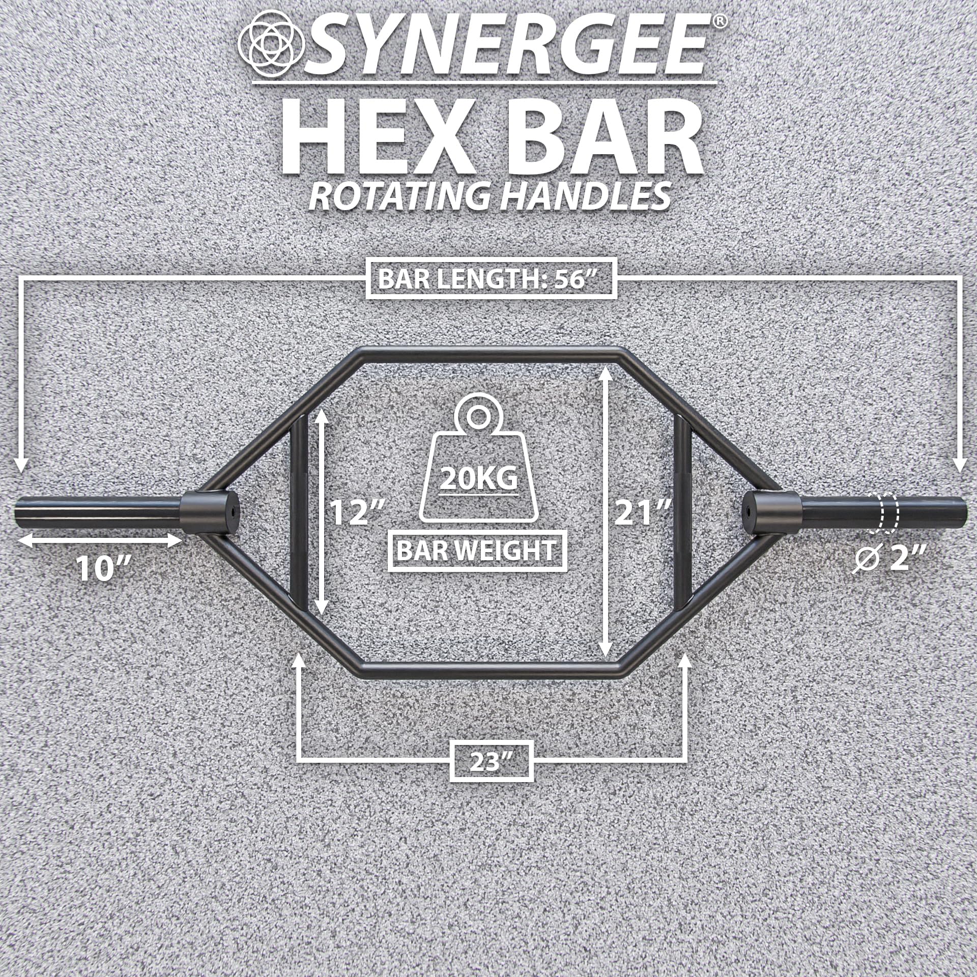 Mua Synergee 20kg and 25kg Chrome or Black Olympic Hex Barbell Trap Bar ...