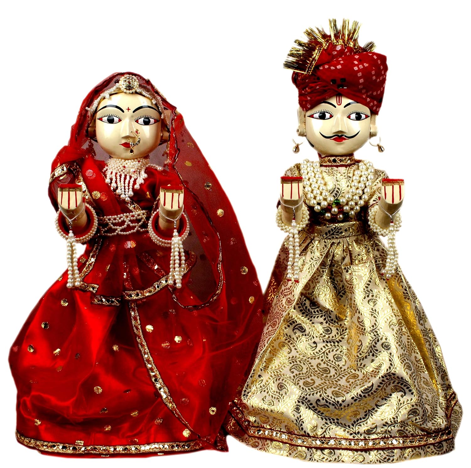 Buy VEDANSH Handmade Wooden Gangaur Ishar 13 inch (15 inch with pata ...