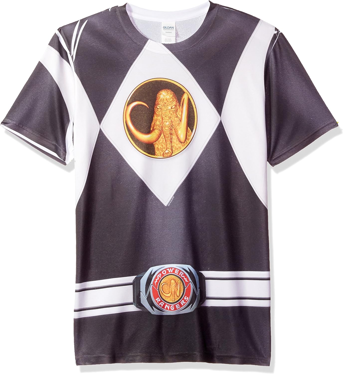 Trevco Herren Power Rangers Black Ranger Uniform Two Sided Adult T ...