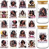 Amazon.com: AFRITEE UV DTF Cup Wrap Stickers - 20 Sheets Black Girls UV DTF Cup Wraps for 16 oz ...
