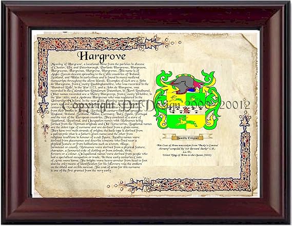 Amazon.com: Hargrove Coat of Arms/ Family Crest on Fine Paper and ...