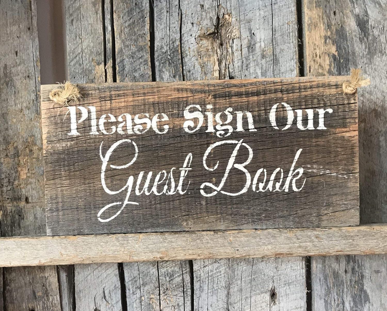 Amazon.com: Please Sign Our Guest Book Barn Wood Sign: Handmade