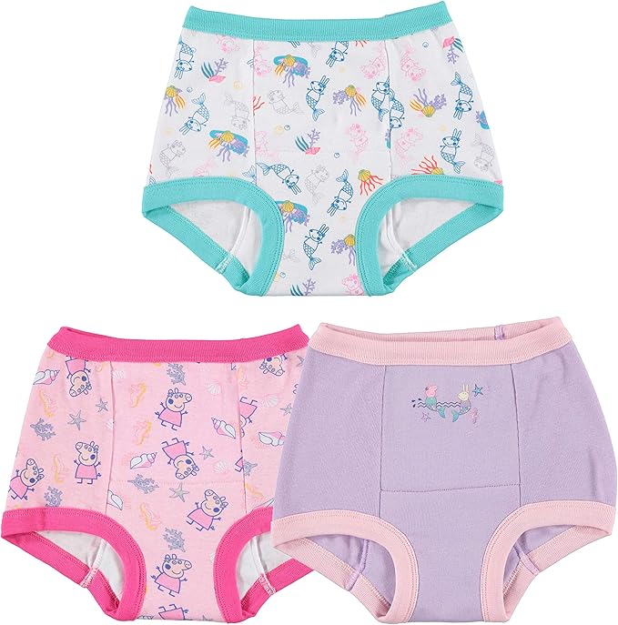Peppa Pig Toddler Girls' 3pk Training Pant, Assorted Peppa, 4T: Amazon ...