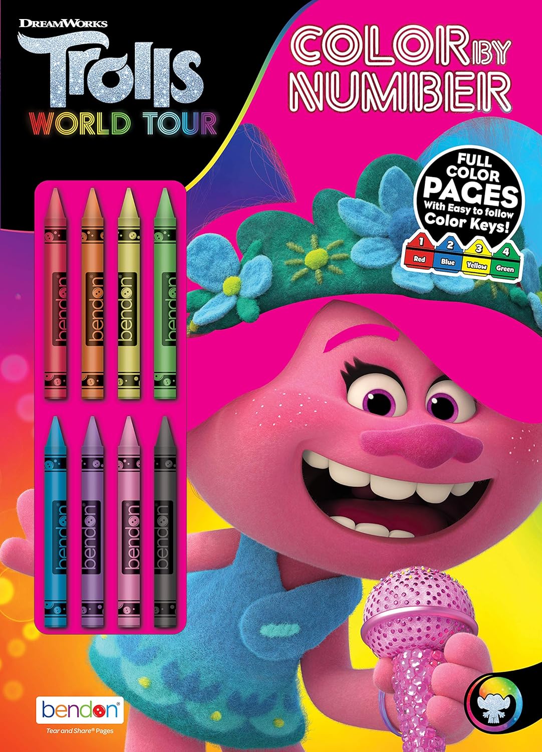 Amazon.com: Trolls DreamWorks World Tour 32-Page Color by Number ...