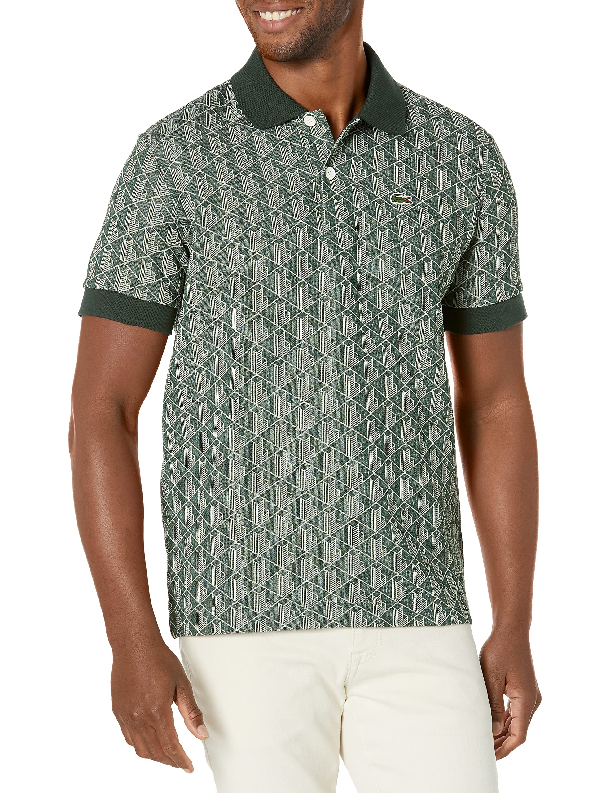 Mua Lacoste Mens Classic Fit Monogram Print Polo trên Amazon Mỹ chính ...