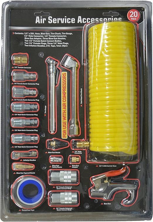 Air Compressor Hose Gun Kit (20 Piece Set) - - Amazon.com
