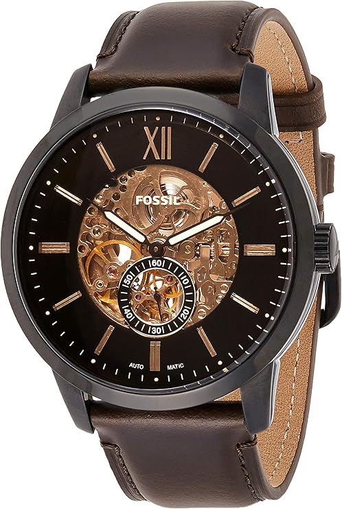 Amazon.com: Fossil Townsman Brown Dial Automatic Skeleton Me3155 Men's ...