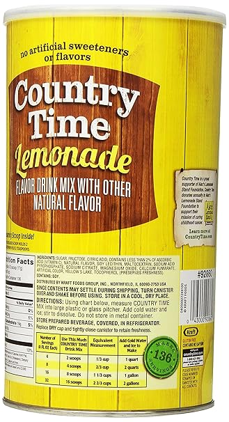 country time lemonade nutritional information