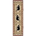 Amazon.com: Rustic Lodge Bear Red 2x8 Area Rug, 2'2x7'7 : Home & Kitchen