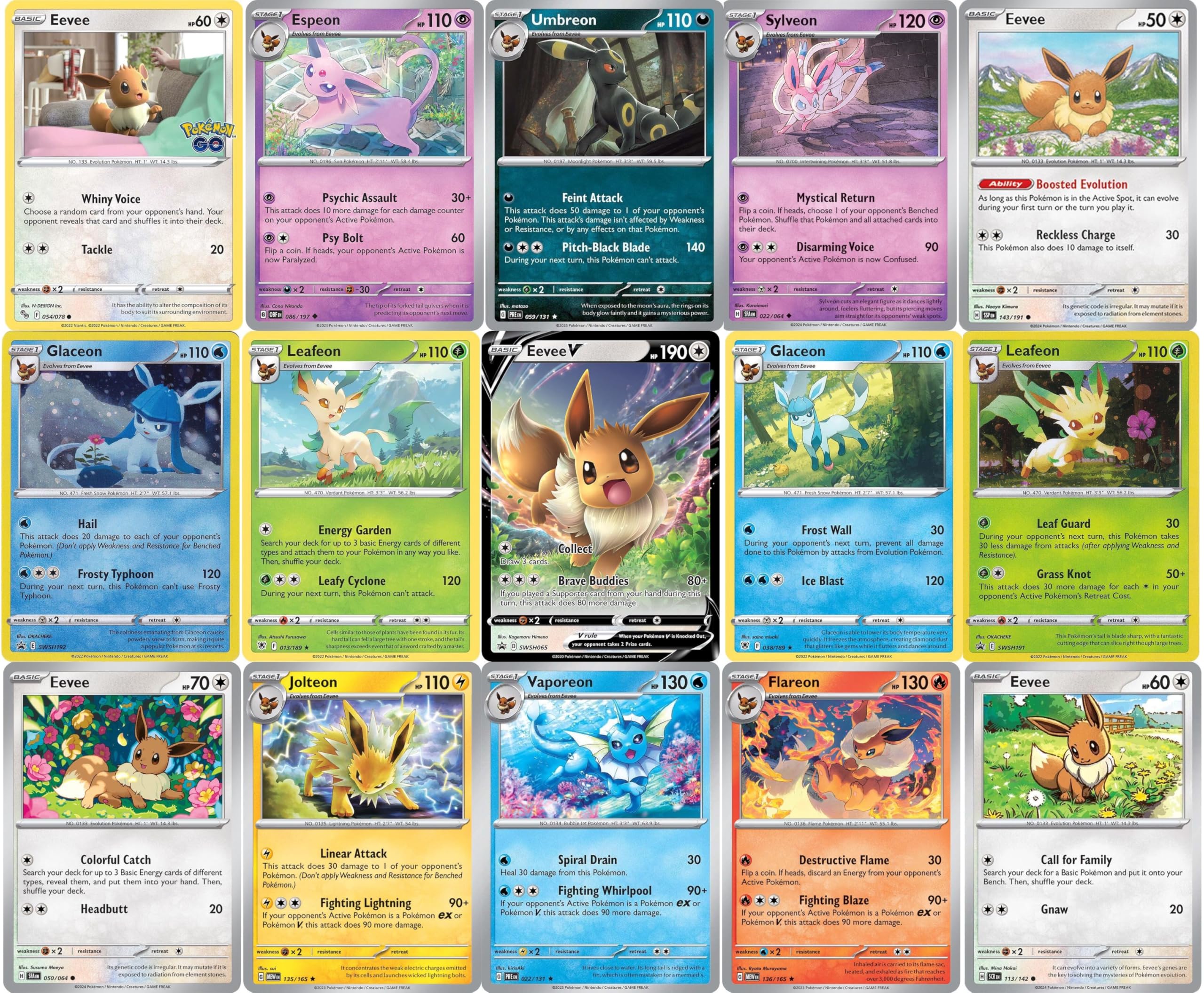 Pokemon Eevee Card Bundle - Guaranteed 1 Ultra Rare - 5 Eeveelution ...