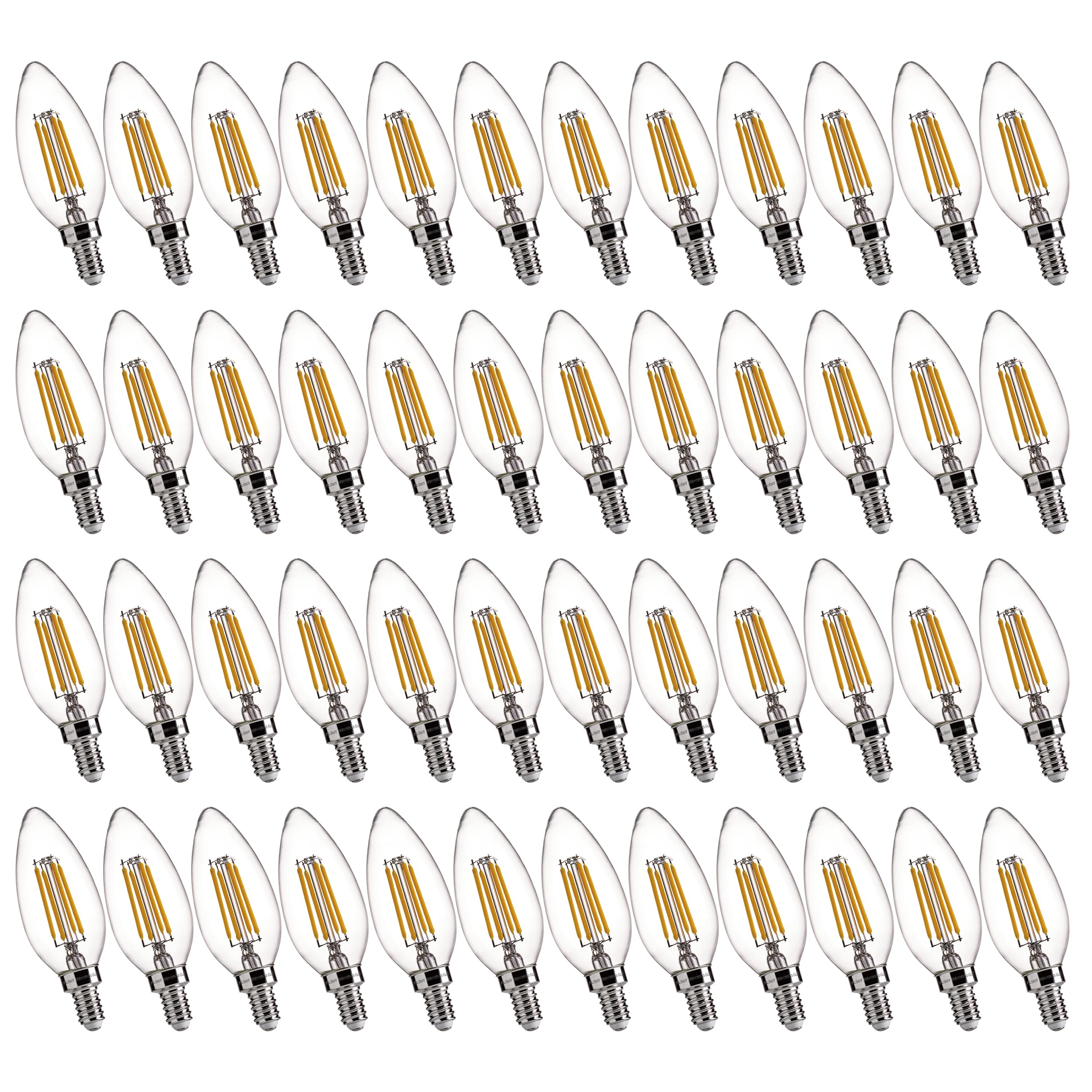 FLSNT 48 Pack LED Candelabra Bulbs 60W Equivalent, B11 Dimmable LED ...