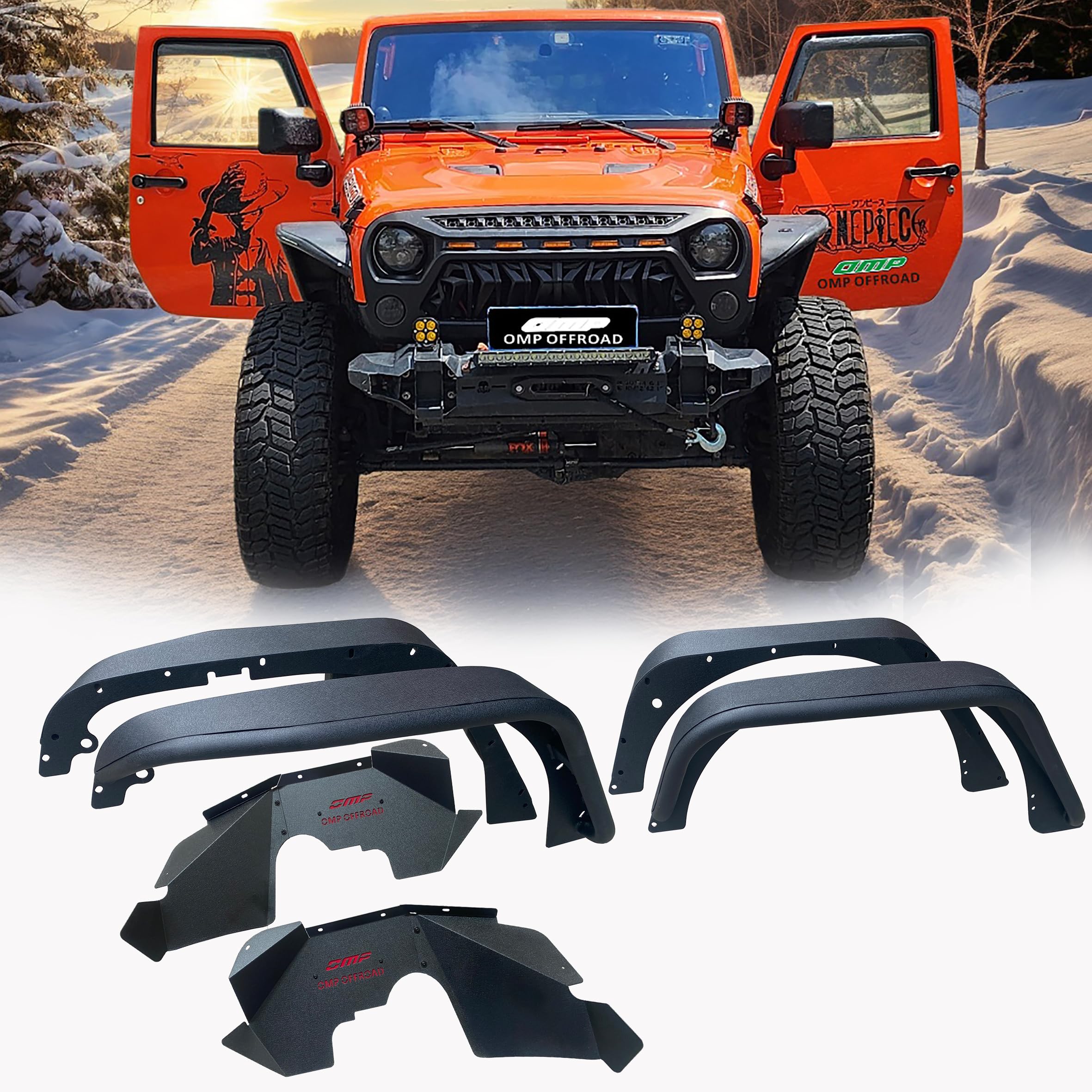 OMP OFFROAD Rugged Steel Fender Flares and Front Inner Fender liners ...